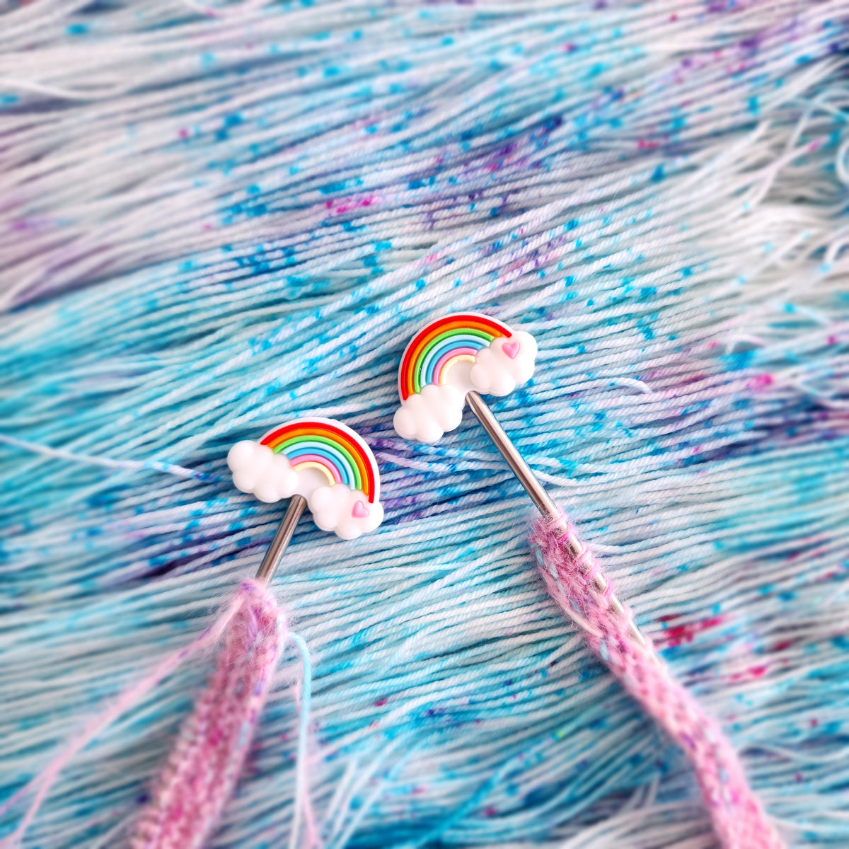 I heart rainbows Needle Stoppers– RAINBOWS + SPRINKLES